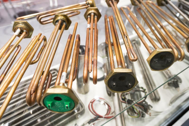 A Variety of Tubular Electric Heaters. Stock Image - Image of metal ...