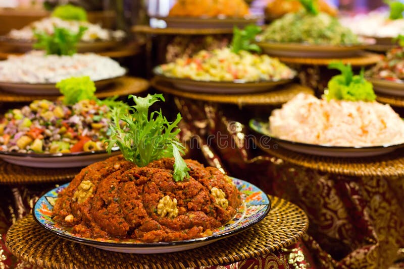 Variety of Turkish Appetizers and Salads Stock Photo - Image of ...