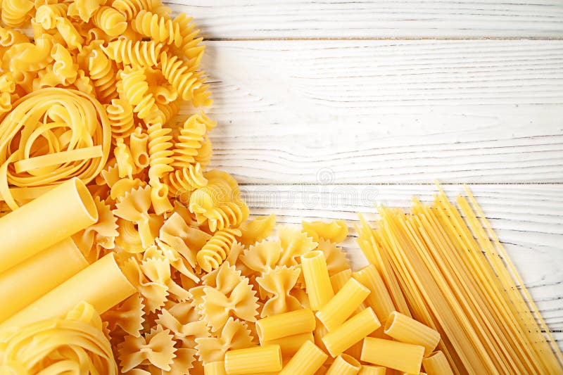 Variety of Types and Shapes of Dry Italian Pasta Stock Photo - Image of ...