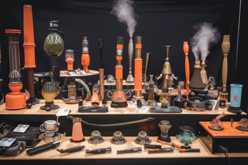 A Variety of Vaporizers and Smoking Devices on Display, with Their ...