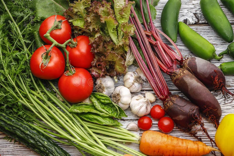 Overview of Assorted Vegetables Stock Image - Image of color, carrot ...