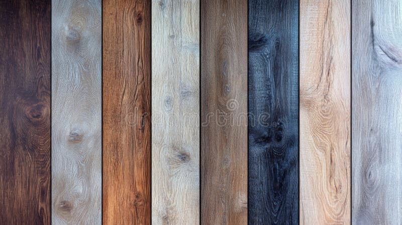 Variety of Vertical Wooden Planks Texture Background Stock Illustration ...