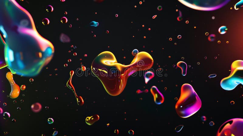 A Variety of Vibrant Bubbles Set Against a Dark Backdrop Stock Image ...