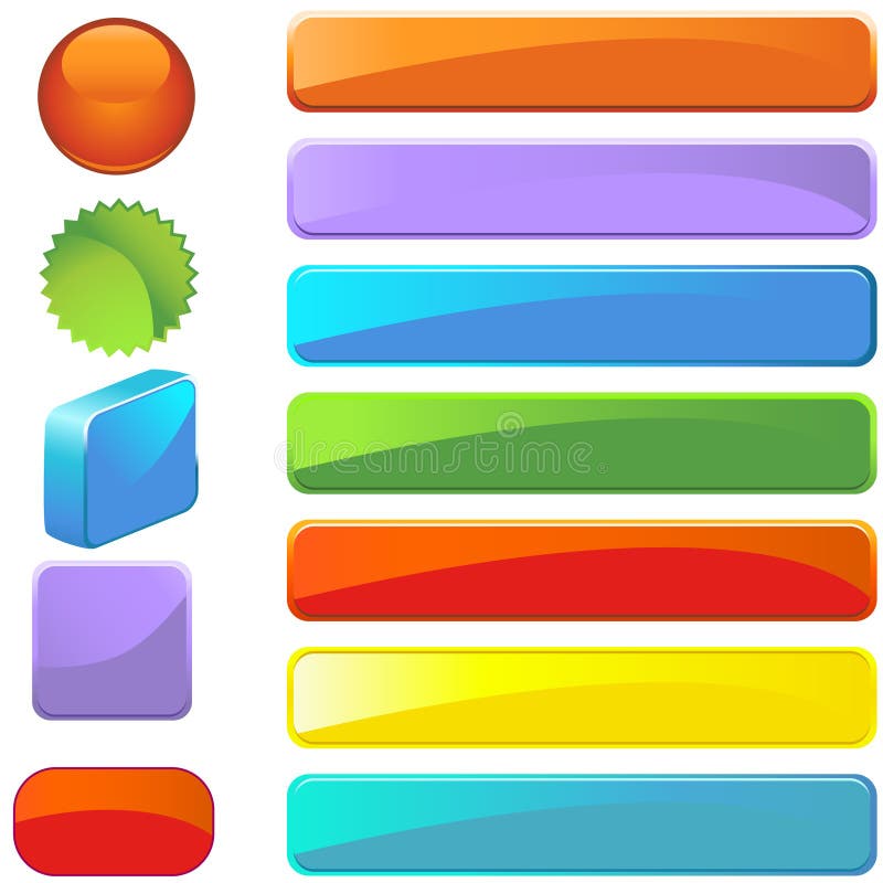 Variety of Web Buttons in Different Styles Stock Vector - Illustration ...