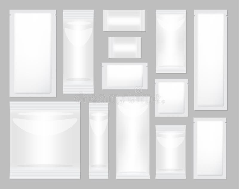 Variety of White Packaging Set Stock Illustration - Illustration of ...