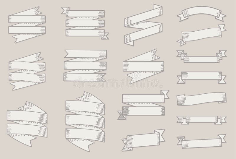 Variety of White Ribbon Set Stock Vector - Illustration of advertising ...