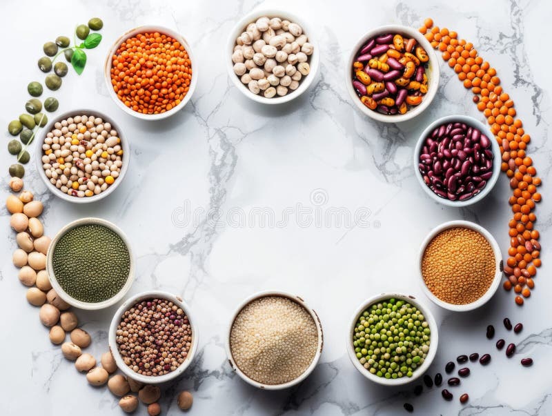 Variety of Whole Grains stock image. Image of selection - 364304507