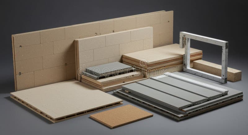 Variety of Wood Composite Panels and Materials Stock Illustration ...