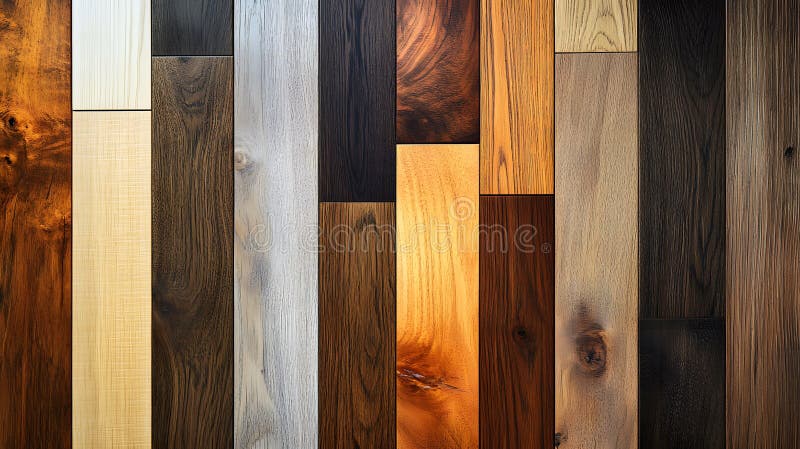 A Variety of Wood Plank Samples with Different Grains and Colors Stock ...