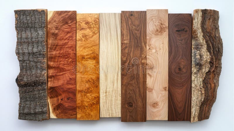 Variety of Wood Samples: Texture and Color Palette Stock Illustration ...