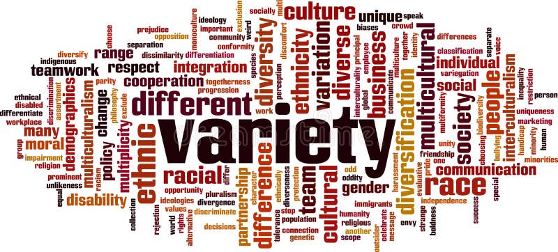 Variety word cloud stock vector. Illustration of divergence - 173041421