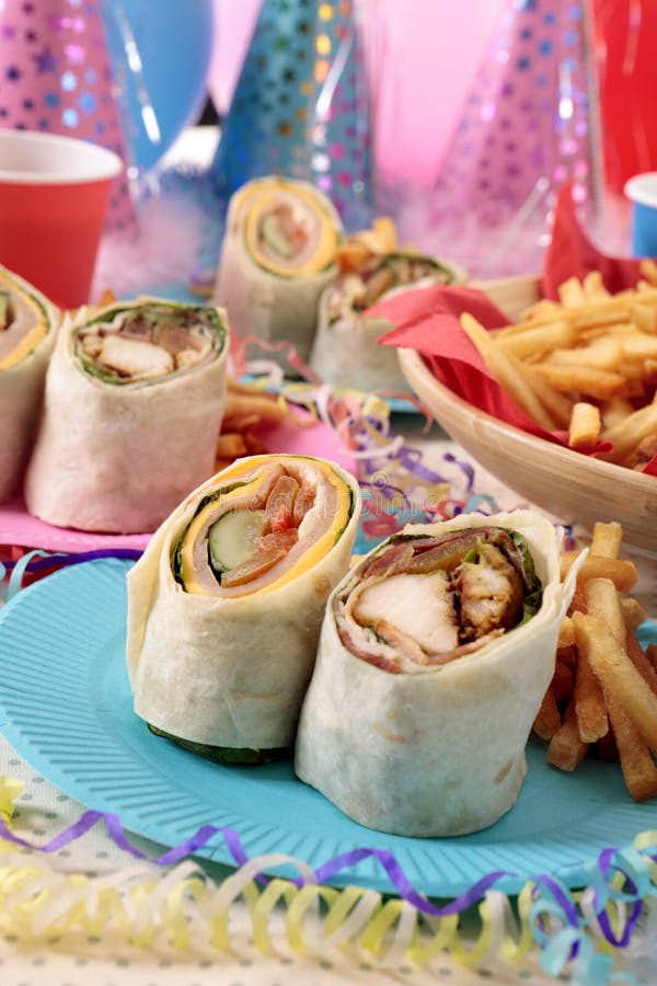 Wrap Sandwiches for Party Food Stock Image - Image of balloons, wrapped ...