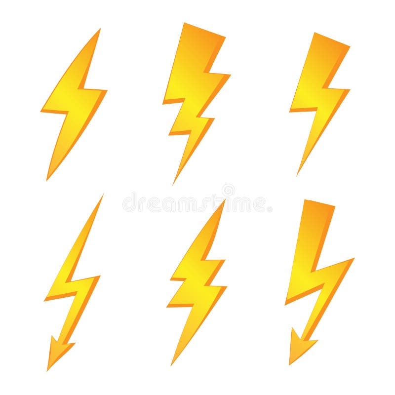 Variety of Yellow Lightning Set Stock Vector - Illustration of death ...