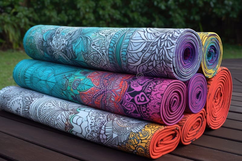 A Variety of Yoga Mat Patterns, Each Unique and Inspiring Stock ...