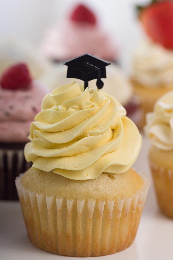 Variety of Yummy Graduation Cupcakes Stock Photo - Image of graduation ...