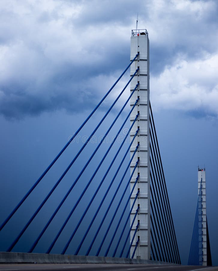 Varina-Enon Bridge Under Storm Clouds Stock Photo - Image of cloud ...