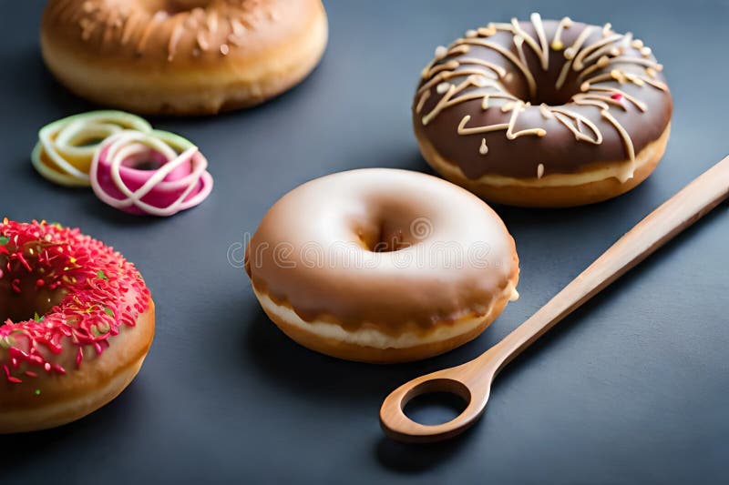 Varios Tipos De Deliciosos Donuts Stock de ilustración - Ilustración de ...