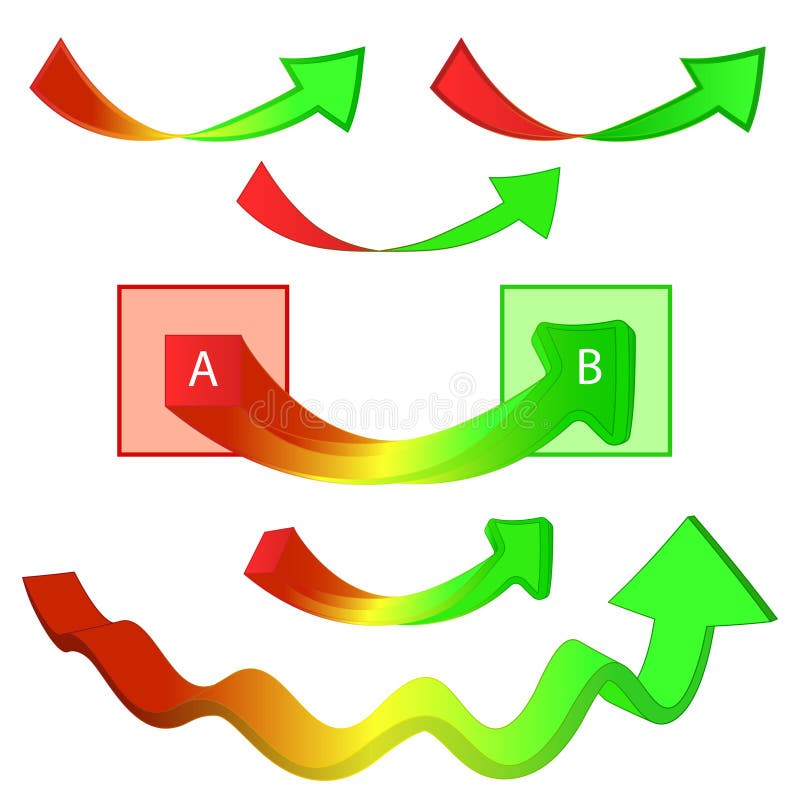 Varios Tipos De Flechas Ascendentes Stock de ilustración - Ilustración ...