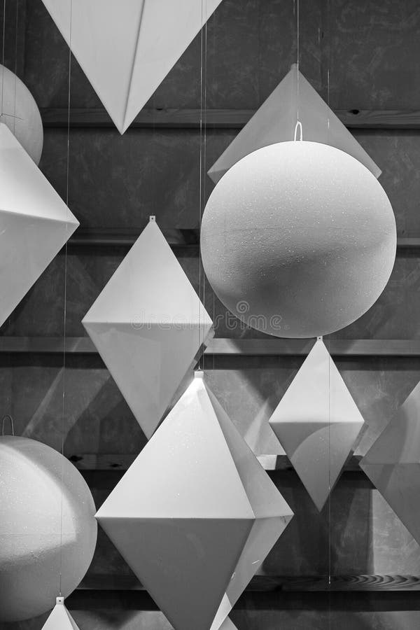 Various Abstract Geometric Shapes Floating in the Air Stock Image ...