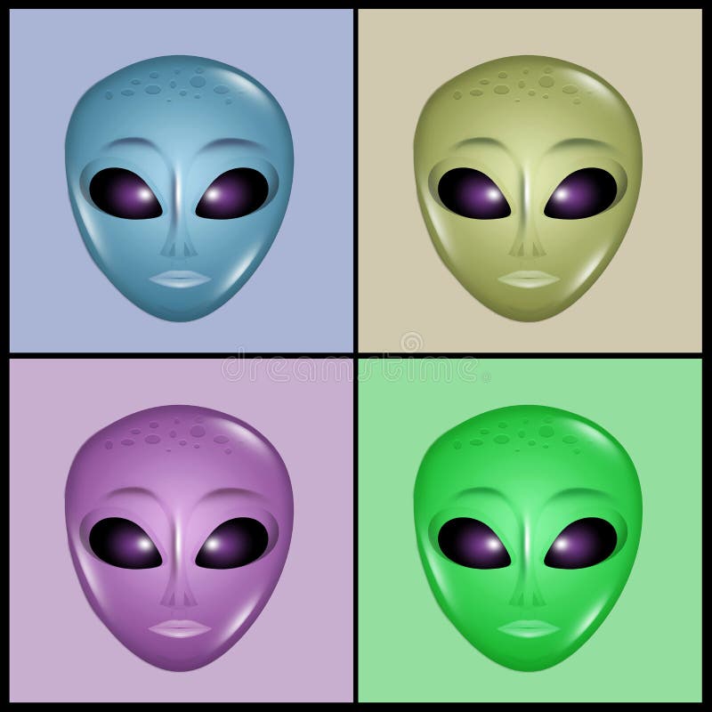 Various Alien face stock illustration. Illustration of green - 141760637