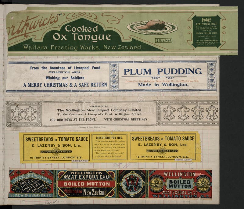 Various Artists :[Five Canned Meat Labels. Ca 1890-1920]. Picture Image ...