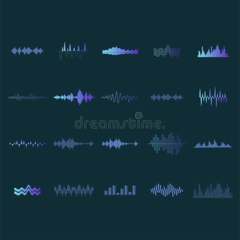 Audio Waveform Visualizations Stock Illustrations – 168 Audio Waveform ...