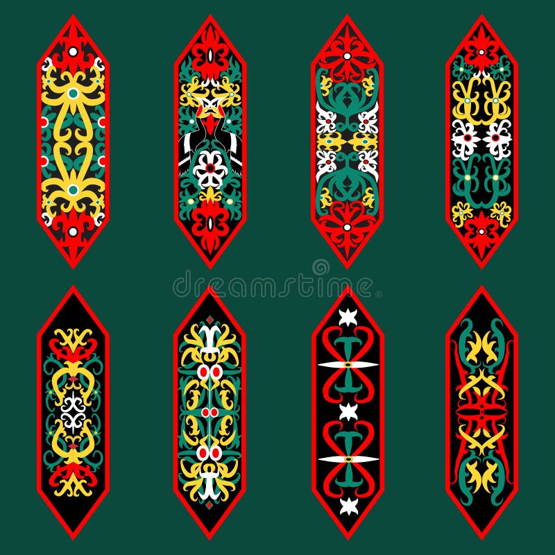 Various Authentic Central Borneo Dayak Ngaju Tribe Shield Pattern Stock ...