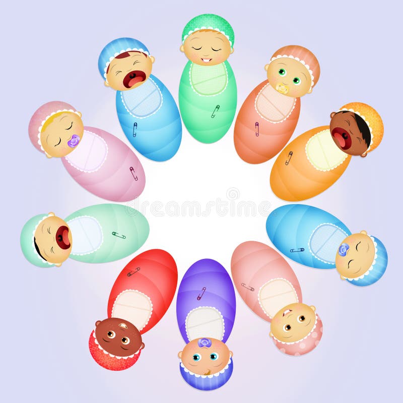 Various babies stock illustration. Illustration of baby - 90850932