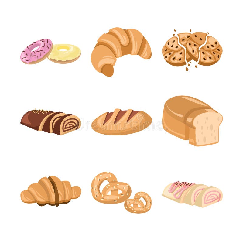 Various Bakery Cake Illustration Set Stock Vector - Illustration of ...