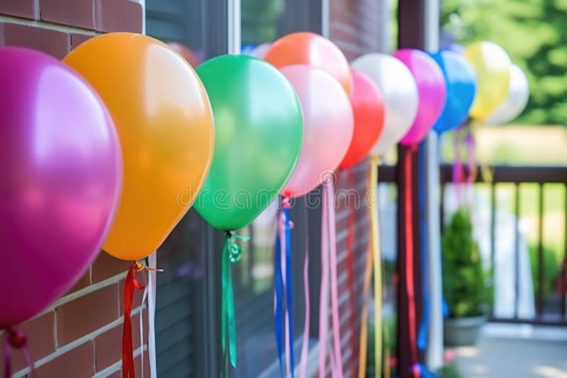 Various Balloons Tied To a Single, Sturdy String Stock Photo - Image of ...