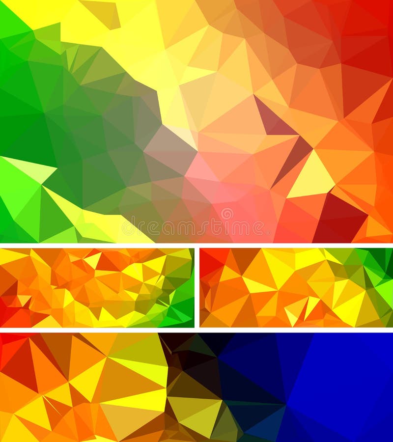 Various Banner Vector Set with Triangle Pattern Stock Vector ...