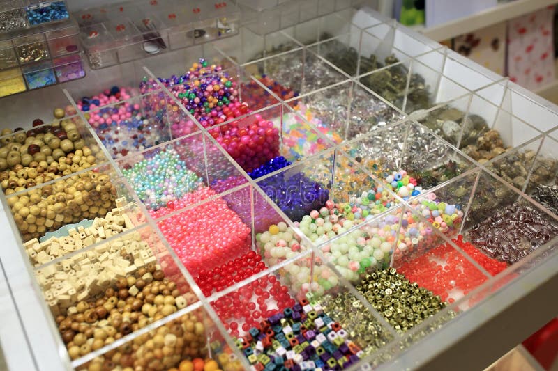 Beads in boxes stock image. Image of bits, crafts, handwork - 15800869