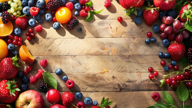 Various Berries, Natural Foods, Red, Seedless Fruit on Table AIG50 ...