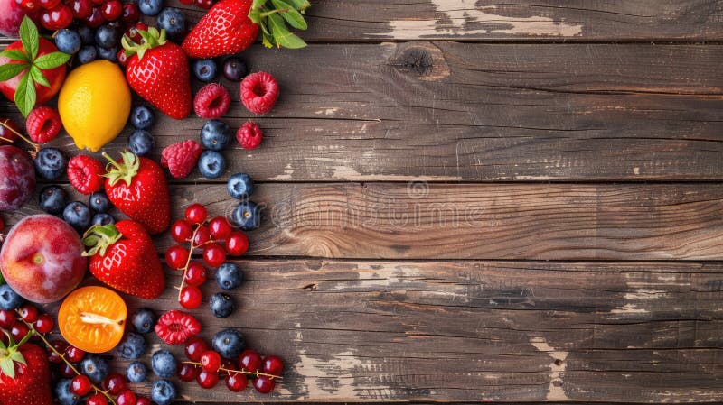 Various Berries, Natural Foods, Red, Seedless Fruit on Table AIG50 ...