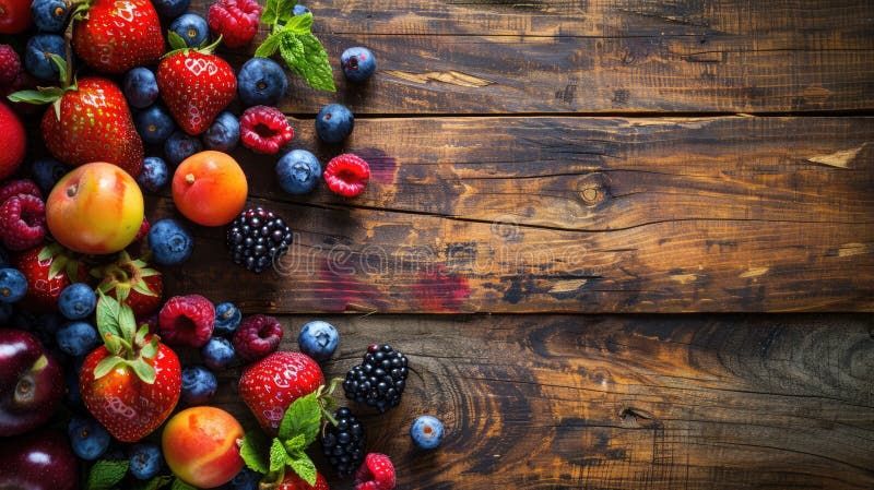 Various Berries, Natural Foods, Red, Seedless Fruit on Table AIG50 ...