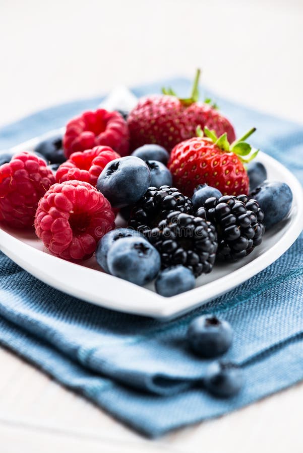 Various Berry Fruits on a Plate Stock Image - Image of summer ...
