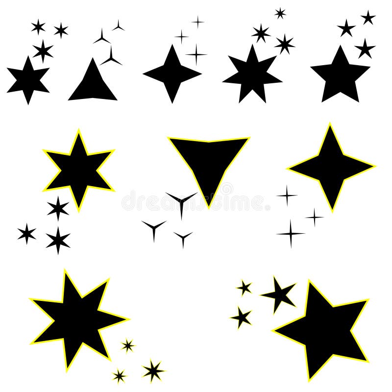 Various black stars stock vector. Illustration of sparkle - 352207066