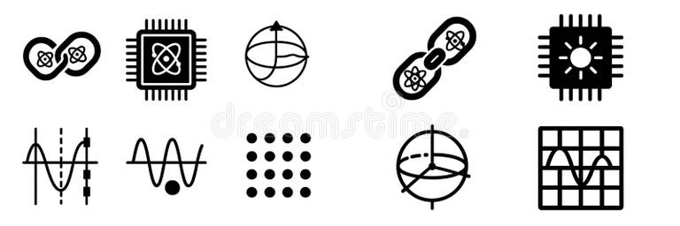 Various Black and White Technology and Data Visualization Symbols ...