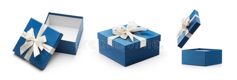 Various of Blue Gift Boxes Isolated Stock Image - Image of isolated ...