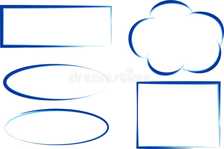 Blue Colored Different Pattern Abstract Frames Irregular Shapes Set ...