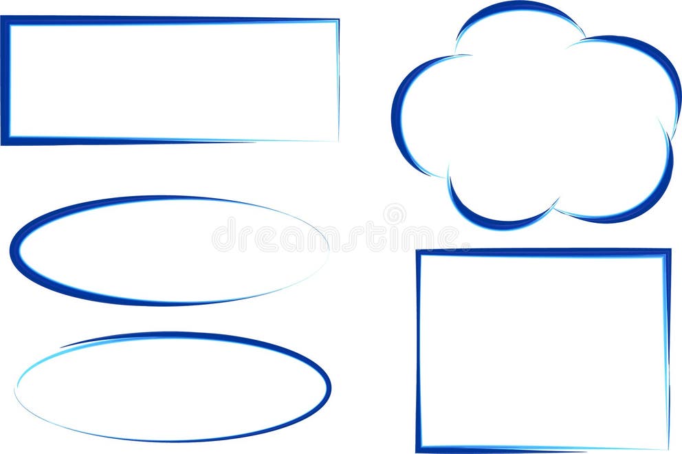 Blue Colored Different Pattern Abstract Frames Irregular Shapes Set ...