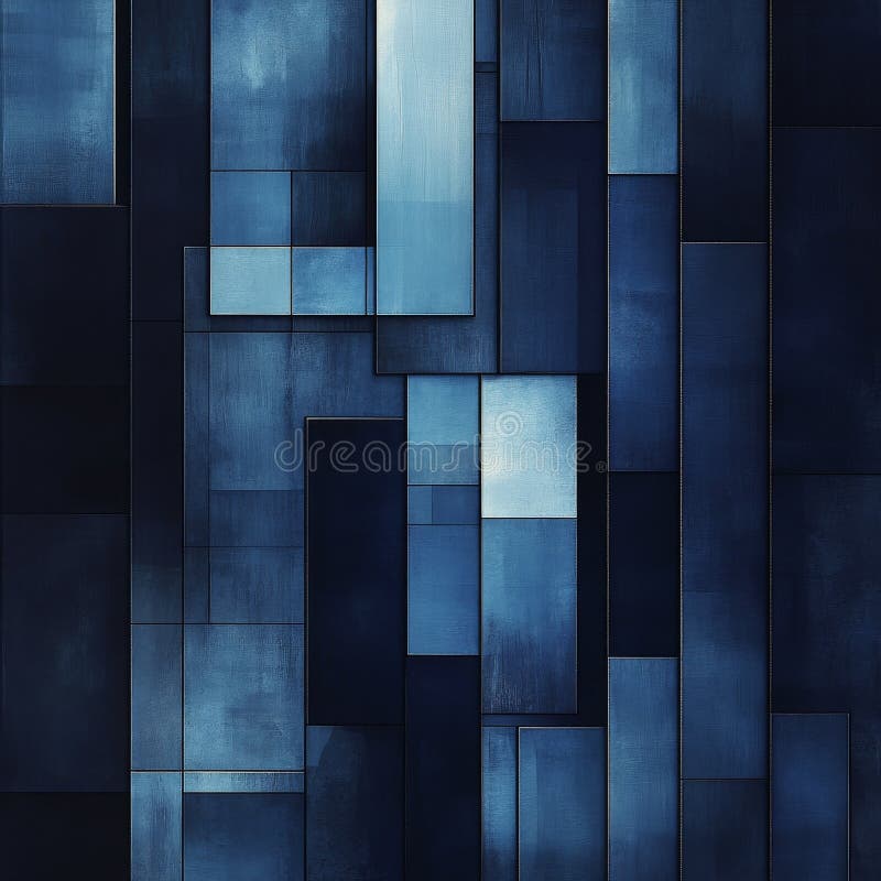 Textured Blue Geometric Shapes Layered on a Dark Background Creating ...