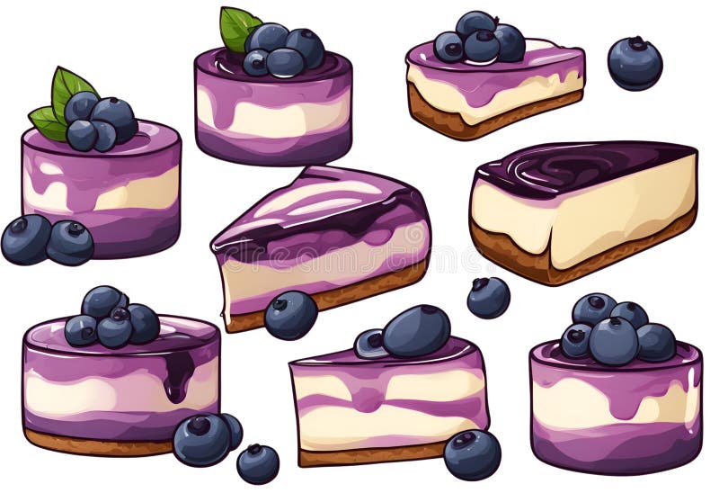 Assorted Blueberry Cheesecakes in Various Delightful and Delicious ...