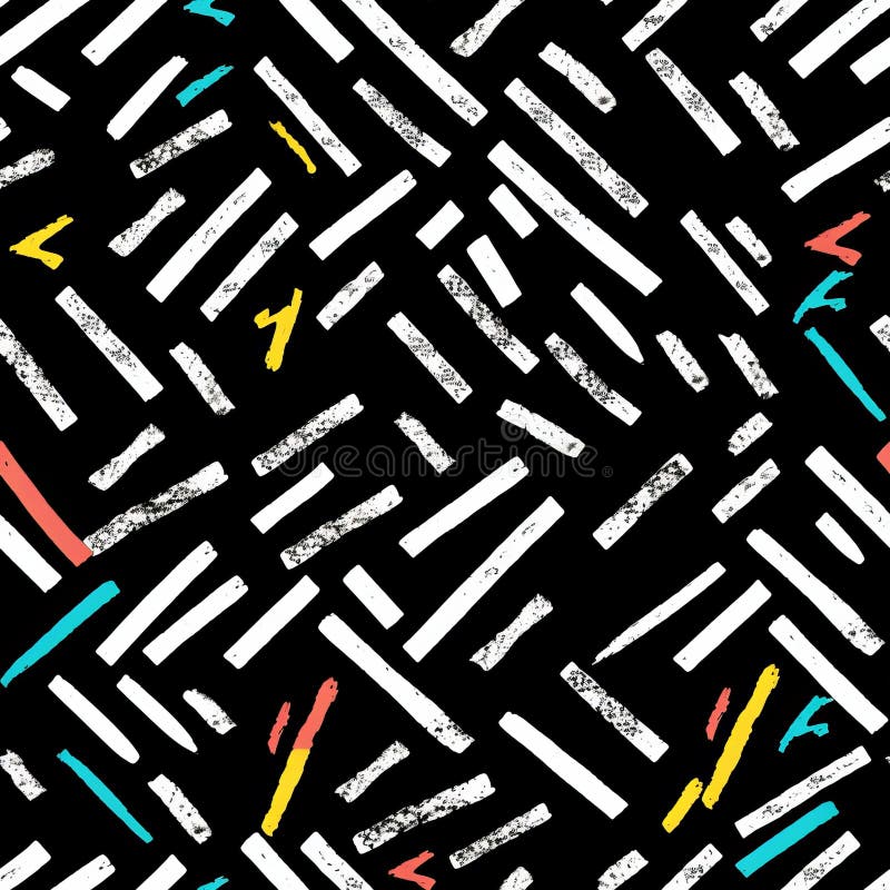 Various Bold Brush Drawn Arrows Seamless Pattern. Hand Drawn Different ...