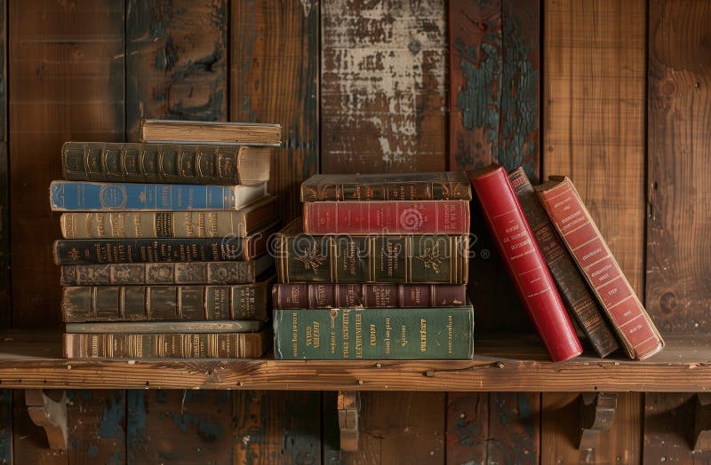 Various Books are Arranged in a Pile. There are a Lot of Different ...