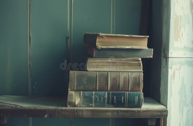 Various Books are Arranged in a Pile. There are a Lot of Different ...