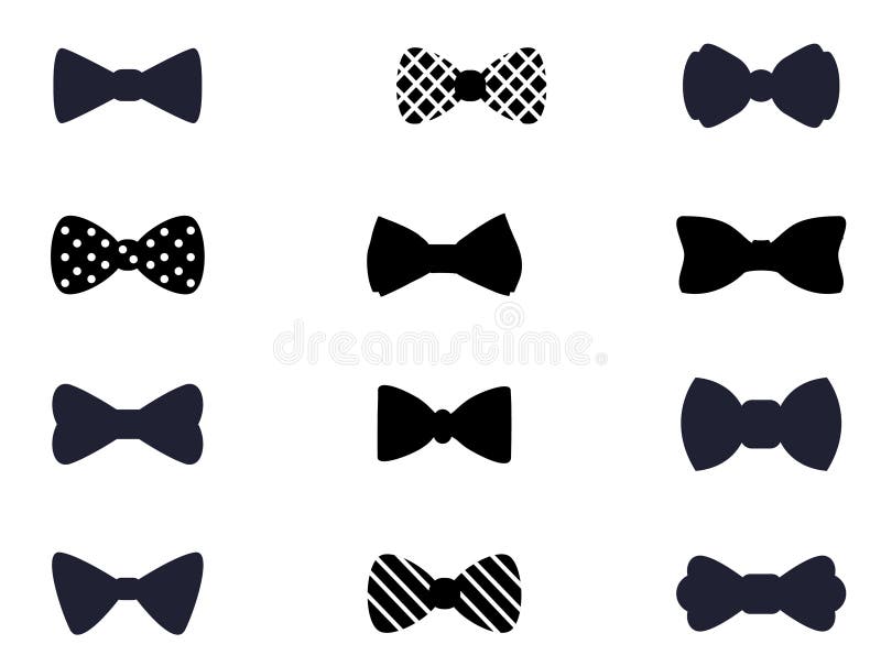 Various Bow Types Collection Stock Vector - Illustration of silhouette ...
