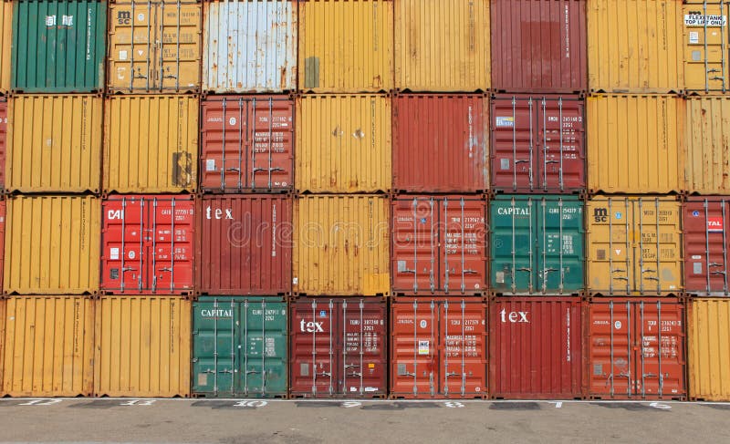 Various Brands and Colors of Shipping Containers Editorial Image ...