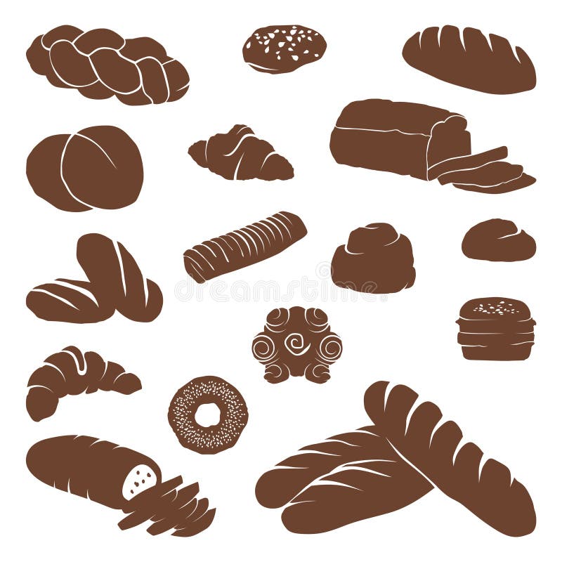 Various Bread Bakery Circle Fun Colorful Icon Stock Vector ...