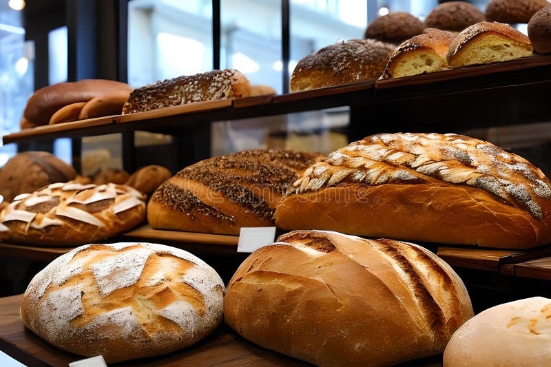 Various Bread Selling at the Display Bakery Shop Shelf Stock ...